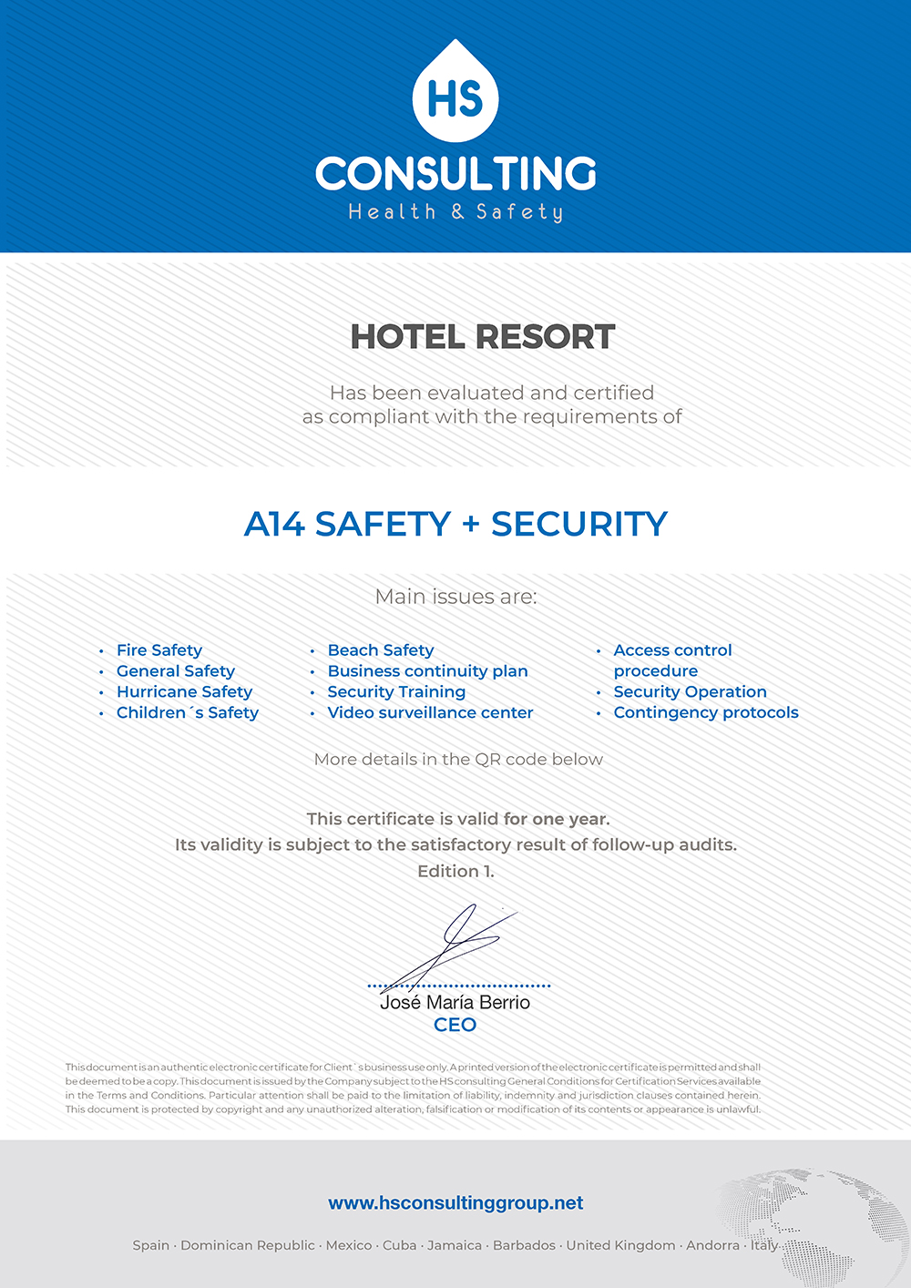 Safety & Security program for security risk management - HS Consulting